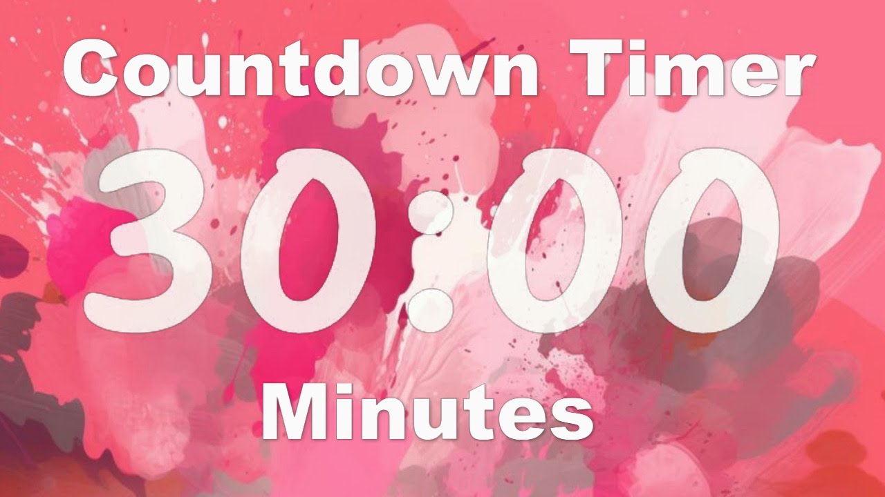 30 Minute Timer Pink Background - YouTube