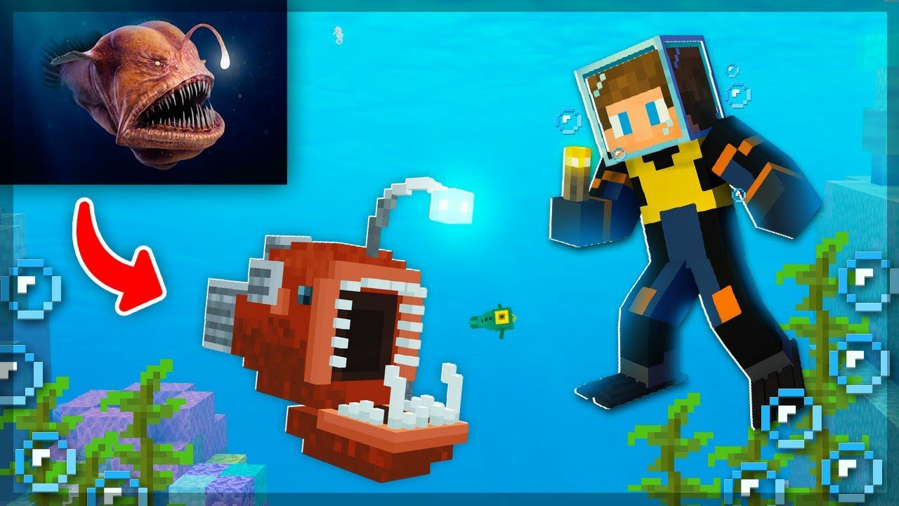 ENCONTREI O PEIXE MAIS RARO DO MINECRAFT! / EXPLORAÇÃO AQUÁTICA! - YouTube