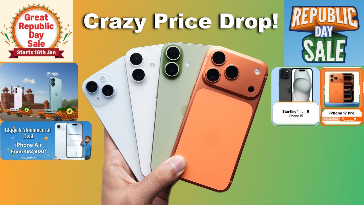 iPhone 17, 16, 15 Big Price Drop! 😍 Flipkart & Amazon Republic Day Sale ...
