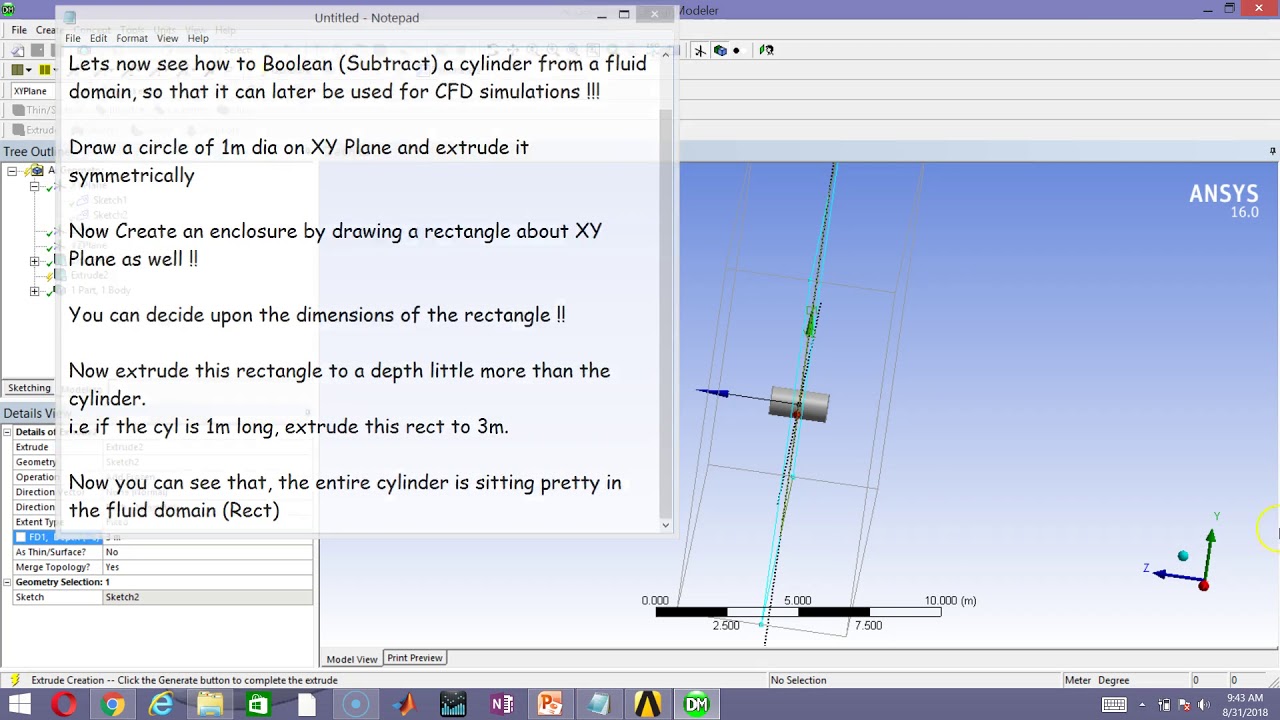 Cylinder boolean - YouTube