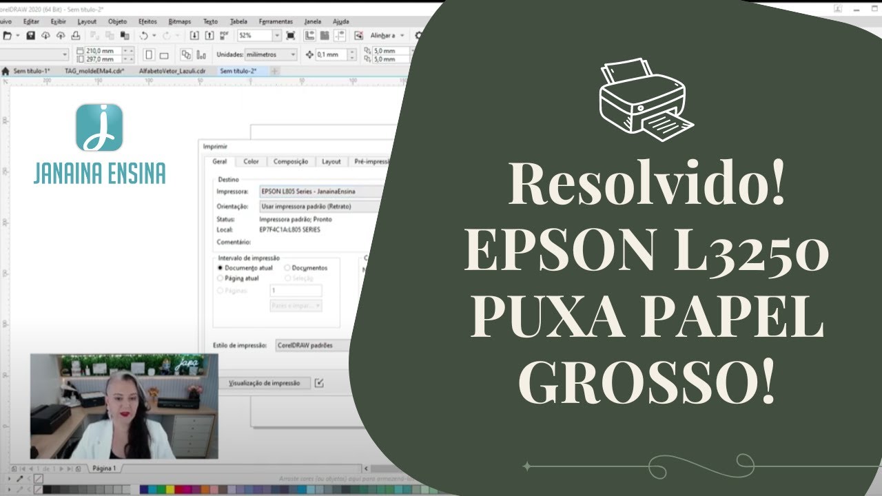 Como Fazer a Epson L3250 Puxar Papel Grosso - YouTube
