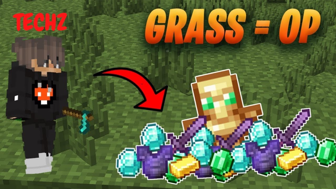 Minecraft But Grass Block Drop 2xOp Loot | TECHZ GAMING - YouTube