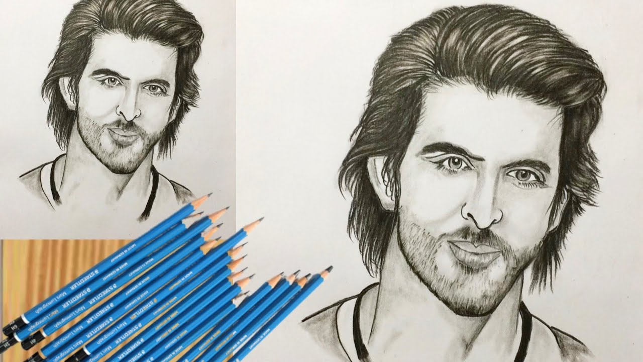 hrithik roshan drawing || hrithik roshan pencil sketch easy | hrithik ...