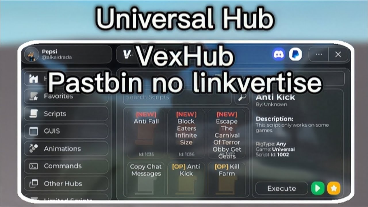 VexHub | UniversalHub | No linkvertise - YouTube