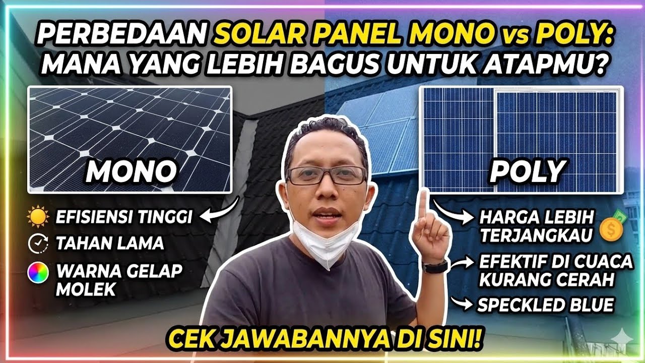 tips plts perbedaan solar panel atau panel surya mono dan poly - YouTube