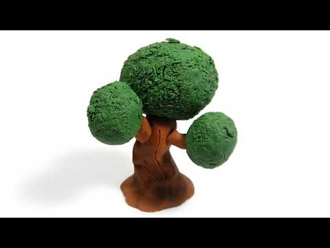 Cómo hacer un árbol de plastilina fácil paso a paso , arcilla, porcelana árboles