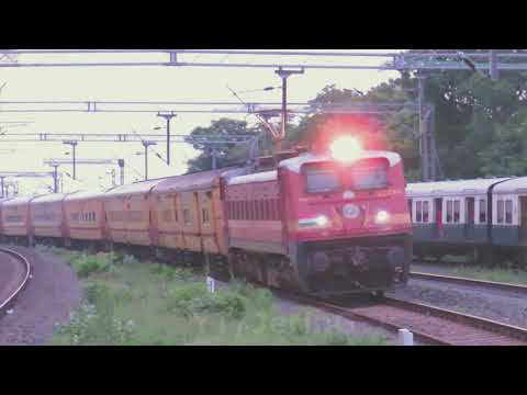 WAP-4 speeding with Silambu Express rake - YouTube