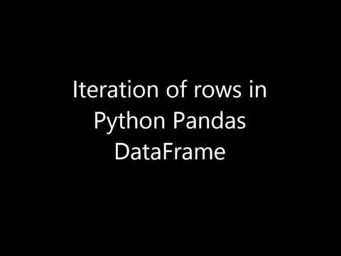 iteration over row in python Pandas DataFrame - YouTube