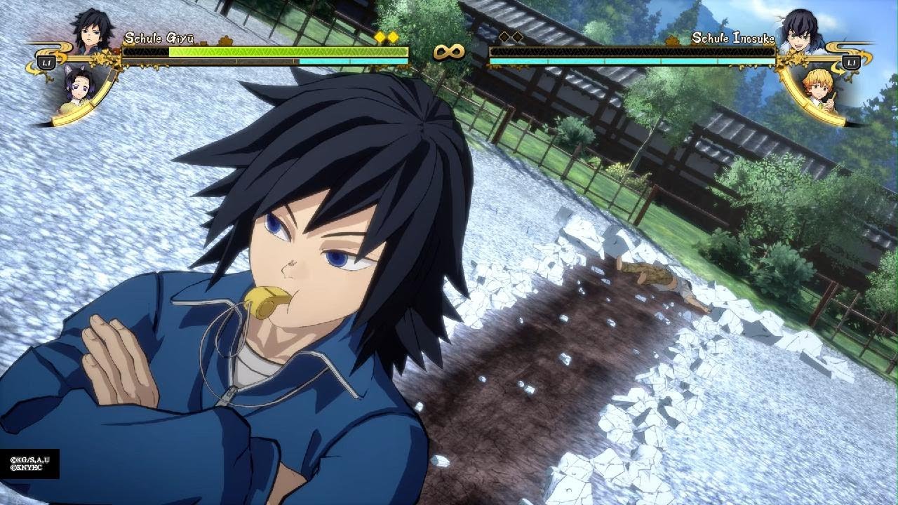 Demon Slayer Giyu and Shinobu vs Inosuke and Zen'itsu! (School Outfit ...