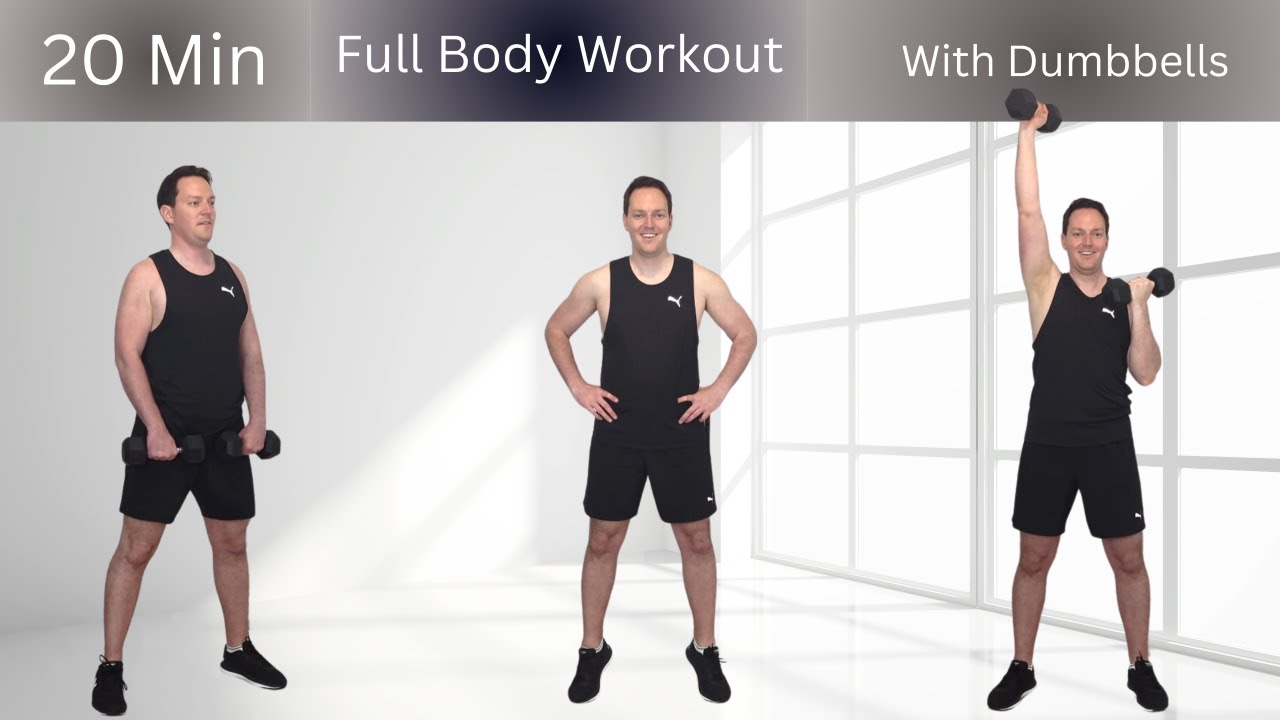 20-Min Full Body Home Workout with Weights - Fitness Training with Warm ...