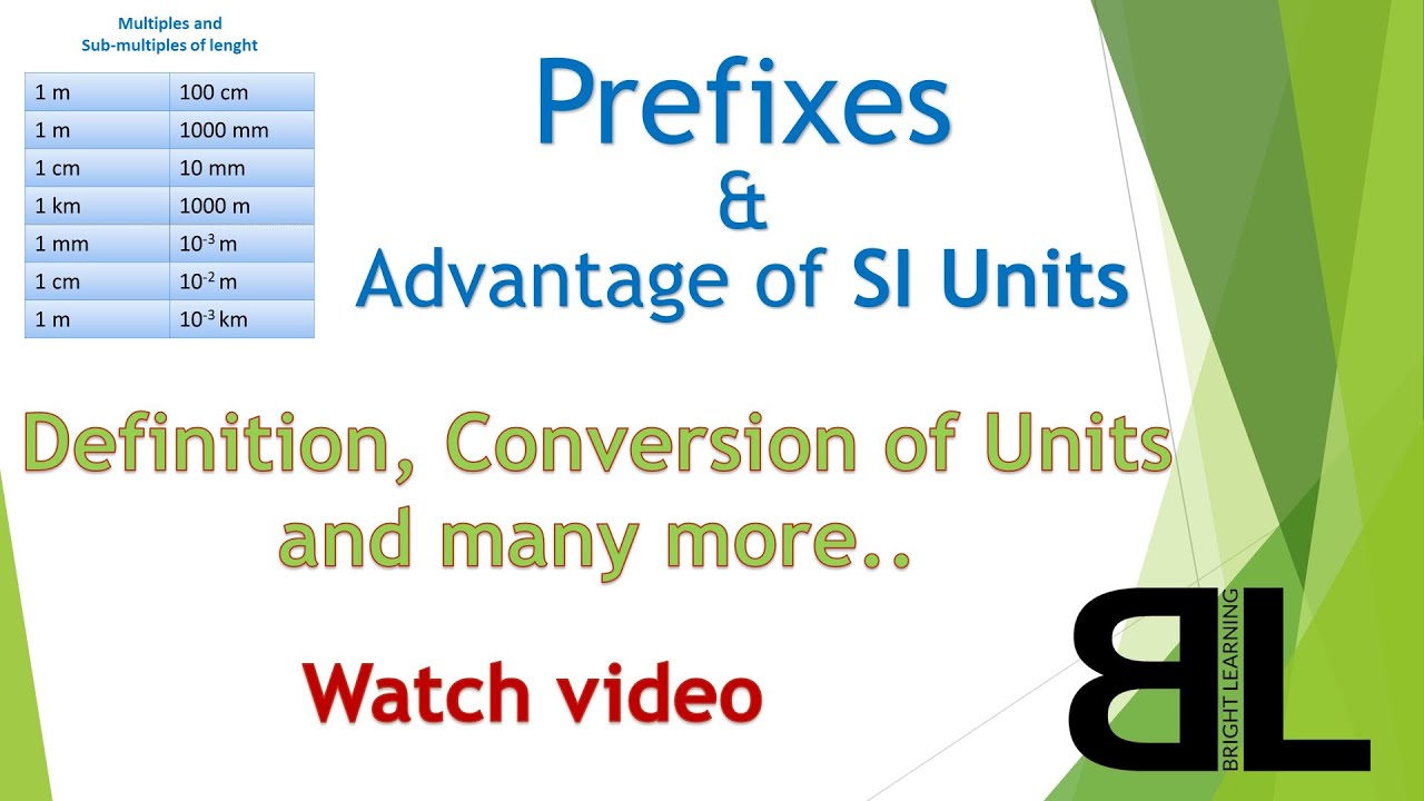Prefixes and Advantage of SI Units | SI System | Definition | - YouTube