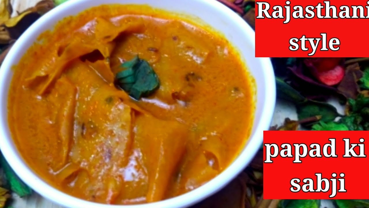 Papad Ki Sabzi Recipe - Rajasthani Papad Ki Sabji Recipe - Dahi Papad ...