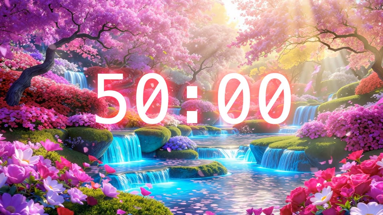 50-Minute Classroom Timer | Flower Garden Focus Countdown for Students ...