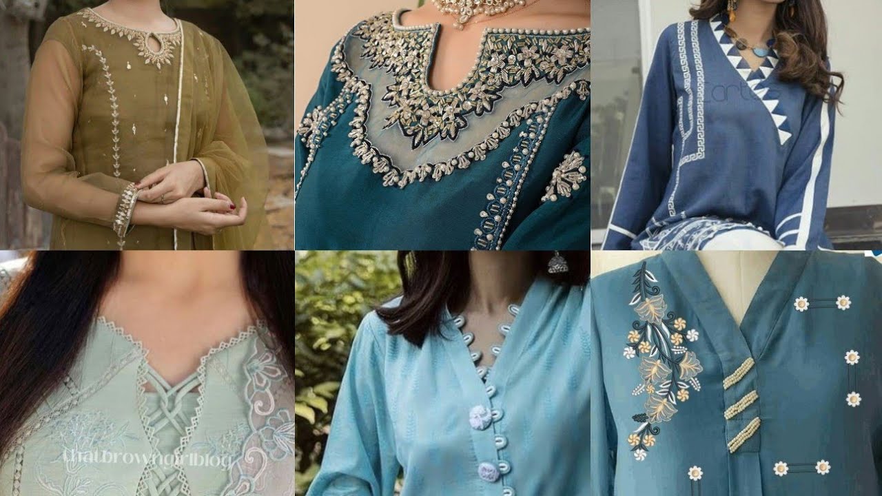 Neck design for girls💞🖤| necklace ideas on kurti |stylish and creative ...