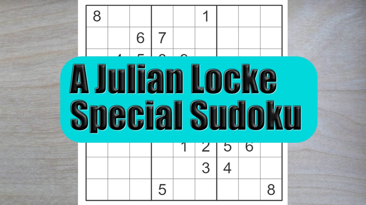 This is a special sudoku sent to me by a subscriber, Julian Locke - YouTube