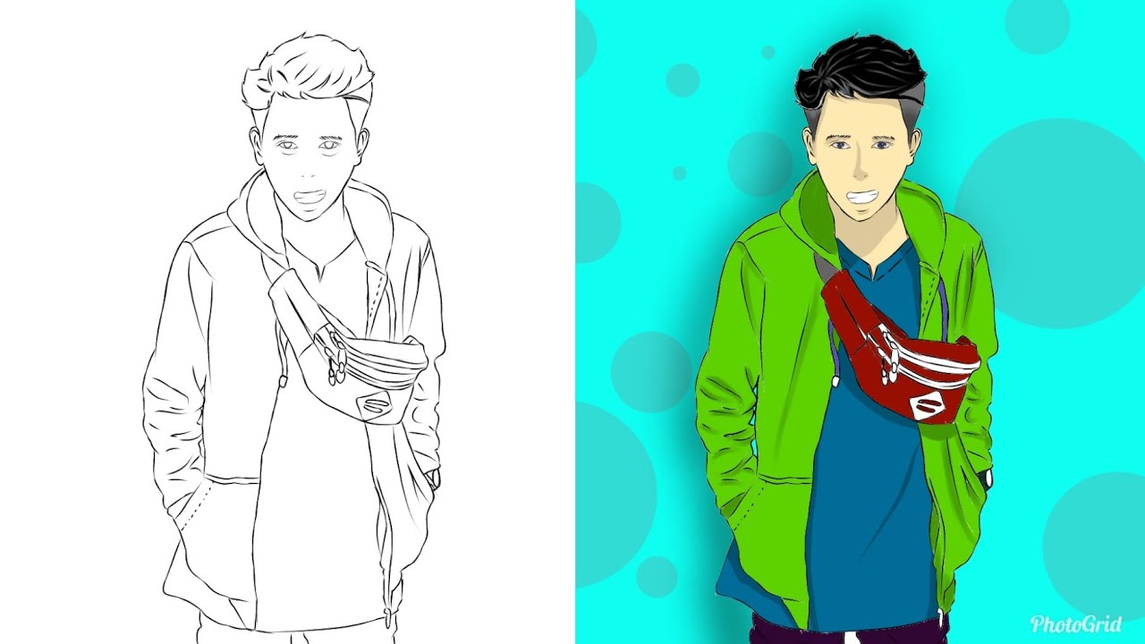 speed colouring by ibispaint... - YouTube