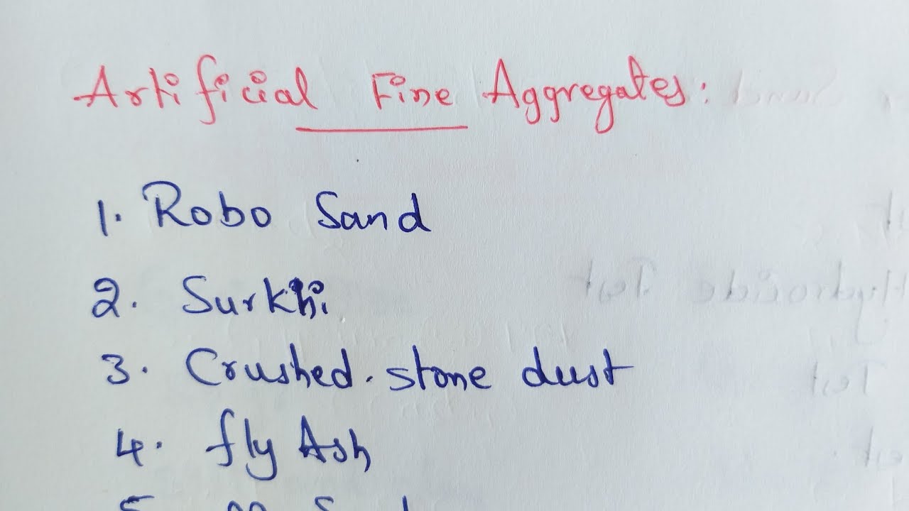 Artificial Fine Aggregates || Robo Sand || M Sand || Surkhi || Fly Ash ...