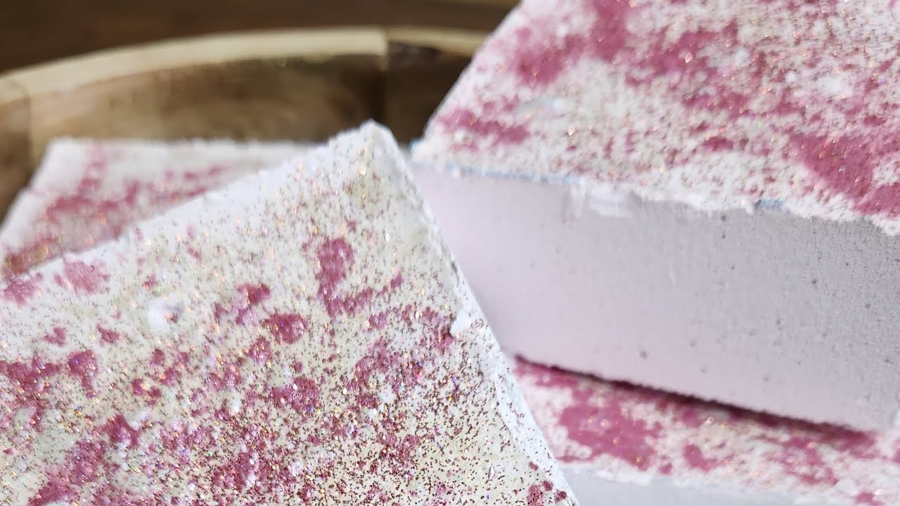 Chalk ASMR Pink Sparkles Block Crush - YouTube