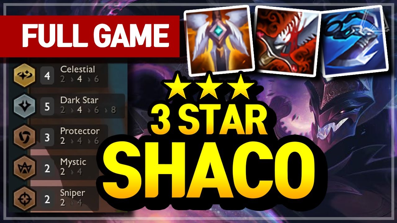 3 Star Shaco Carry! (Celestial + Dark Stars) - Teamfight Tactics Full ...