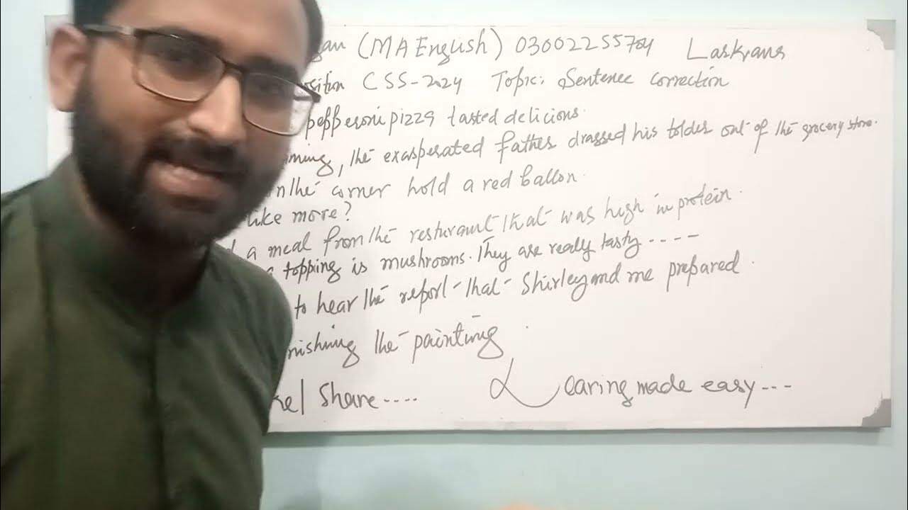 CSS Sentence Correction 2024 Paper | Lecture 1 | Aamir Wagan | English Precis & Composition ...