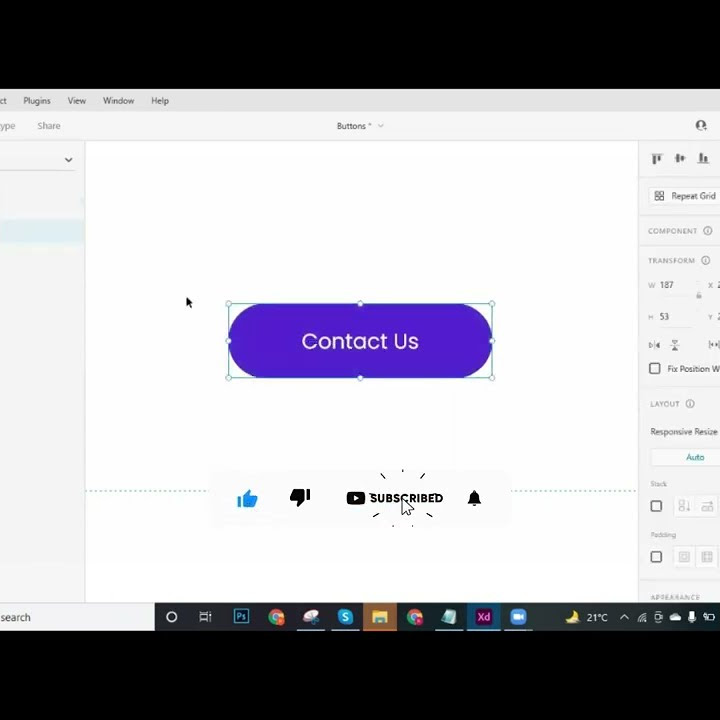Hover Effect On Button : Adobe XD - YouTube