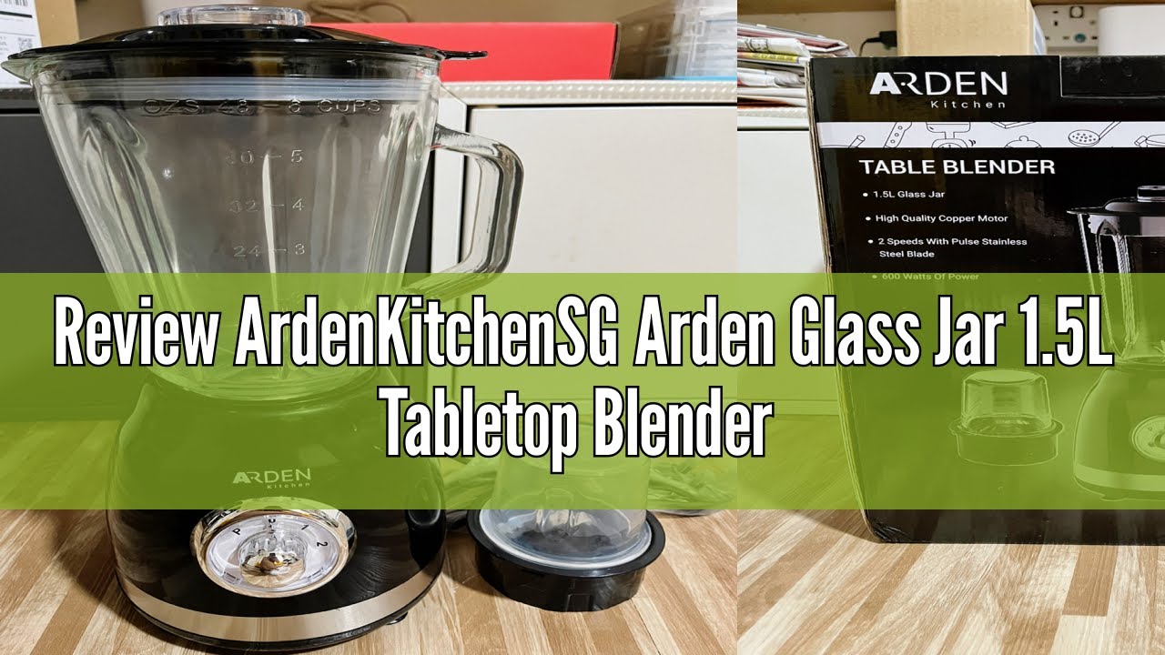 Review Arden Glass Jar 1.5L Tabletop Blender w Grinder, Smoothies with ...