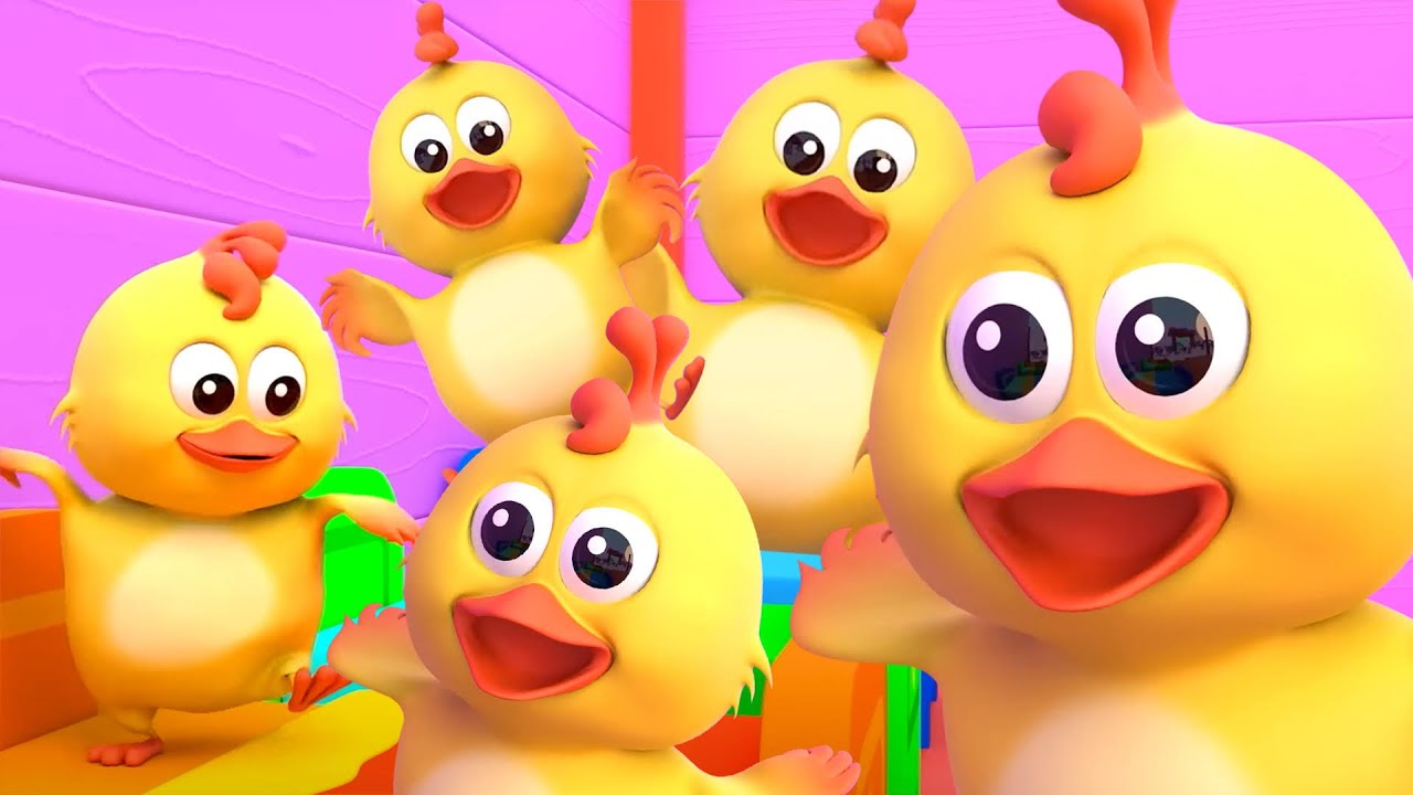 Five Little Chicks, Count Numbers and Cartoon Videos for Kids - YouTube
