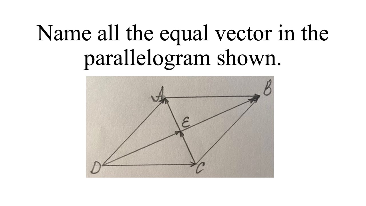 Name all the equal vector in the parallelogram shown - YouTube