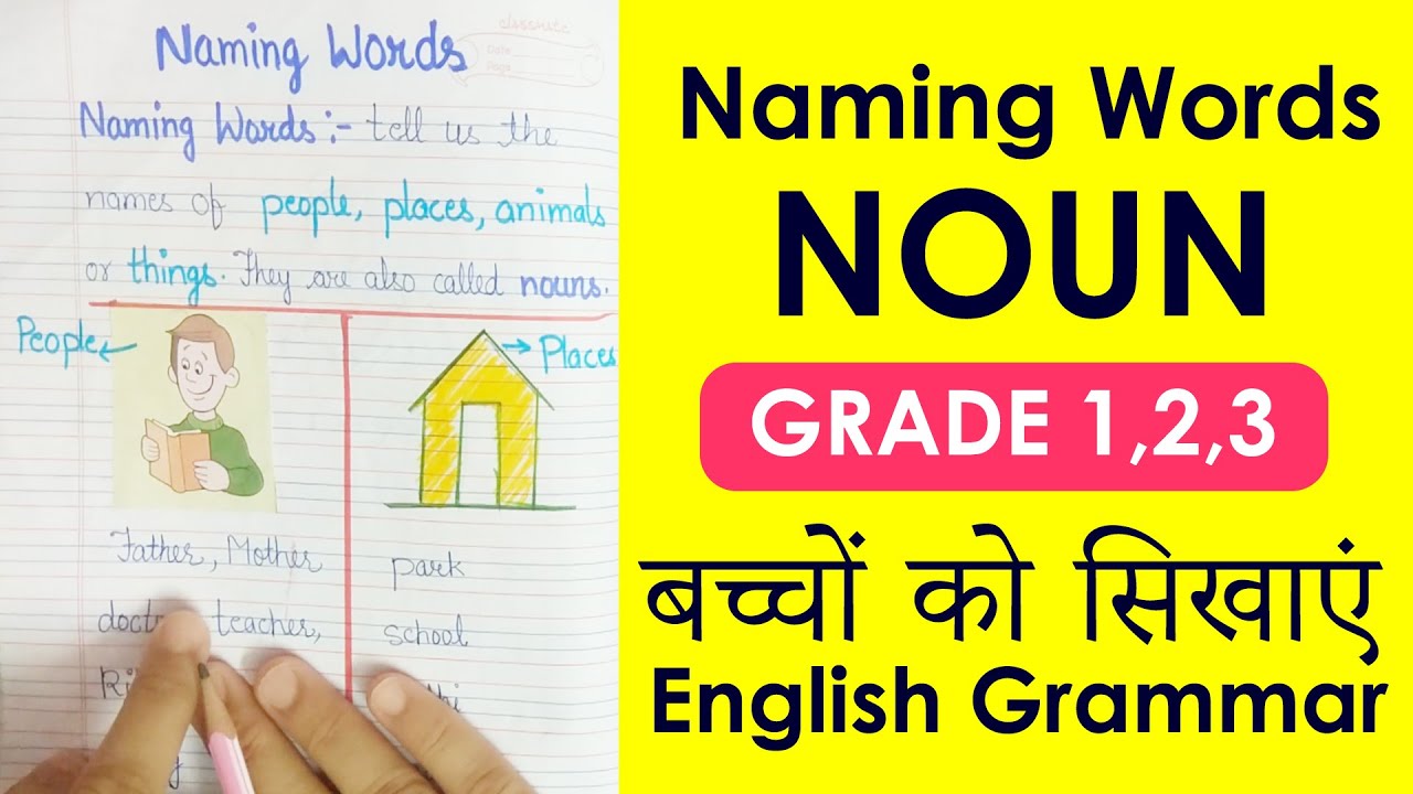 Naming words | English Grammar words | English grammar for Grade 1 ...