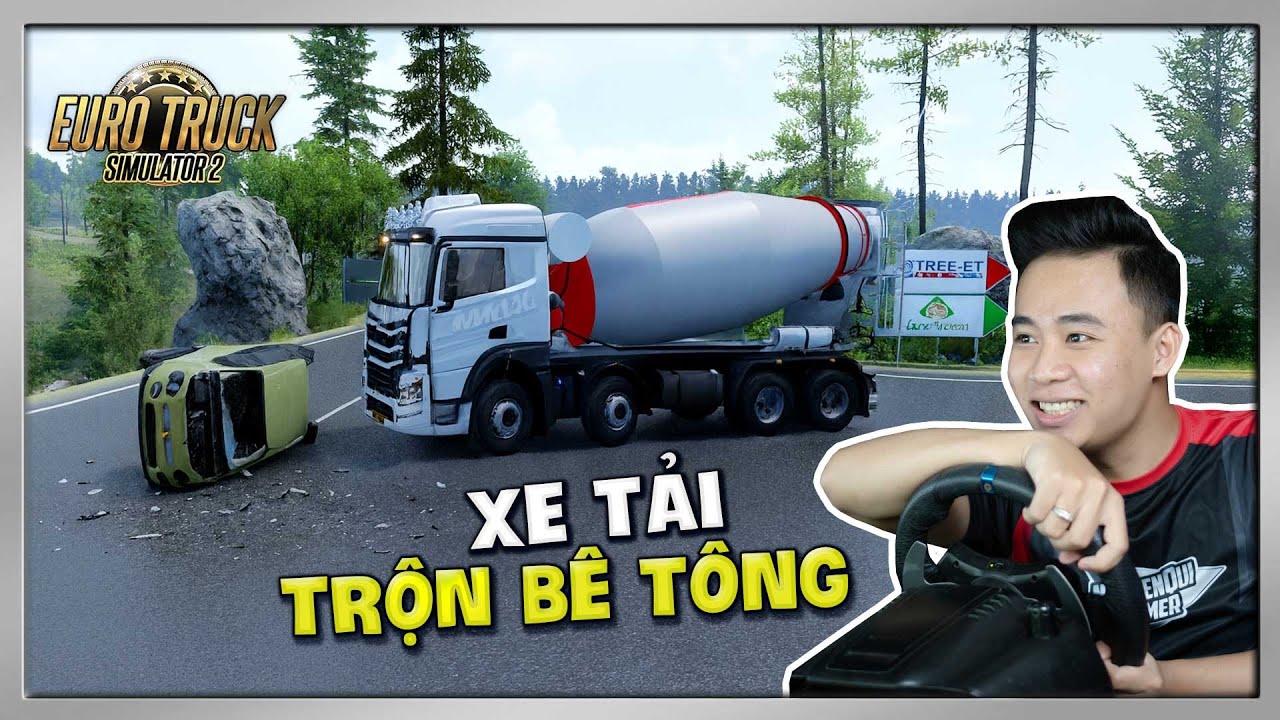 ETS2 - Xe HOWO MAX "Trộn Bê Tông" Đụng Xe Con Giữa Đường Quê Ngày Mưa ...