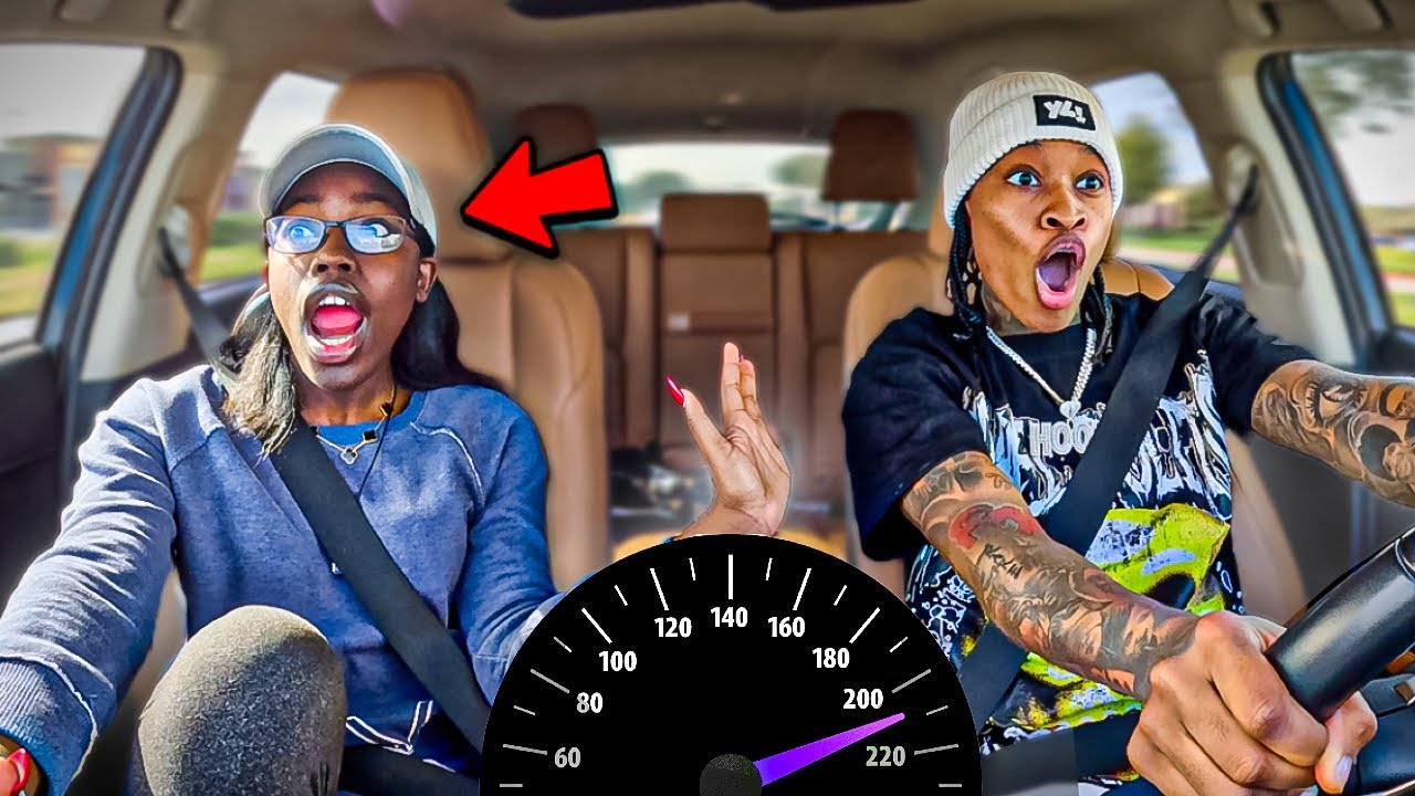 Going 100mph In My Lil Cousin Kyia NEW Car...SHE KICKED ME OUT! - YouTube