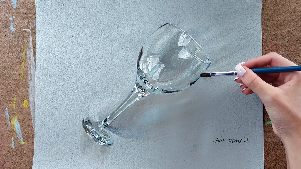 How To Draw A Wine Glass Cup | Realistic drawing - YouTube