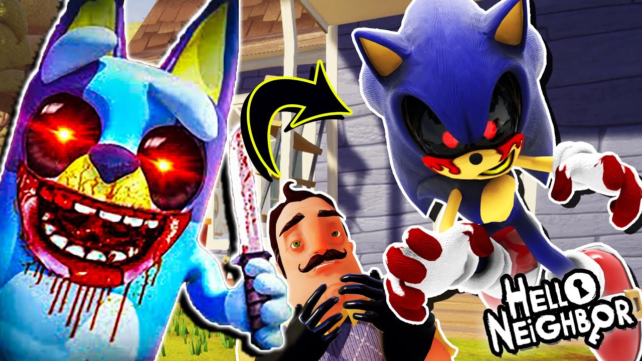 BLUEY.EXE vs SONIC.EXE | Hello Neighbor Mod - YouTube
