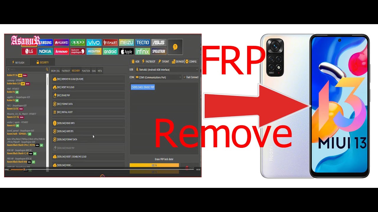 Redmi Note 11 4G Frp 2201117TI Just Unlock Tool - YouTube
