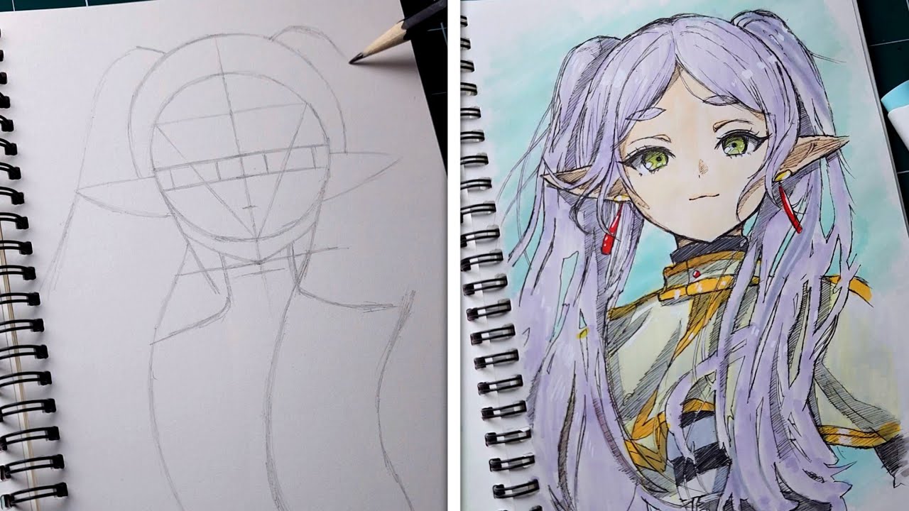 How to draw Freiren step by step with anatomy! | REAL TIME - YouTube