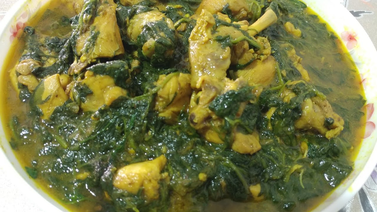 চিকেন দিয়ে পালং শাক রান্না রেসিপি Chicken palong shak Recipe - YouTube