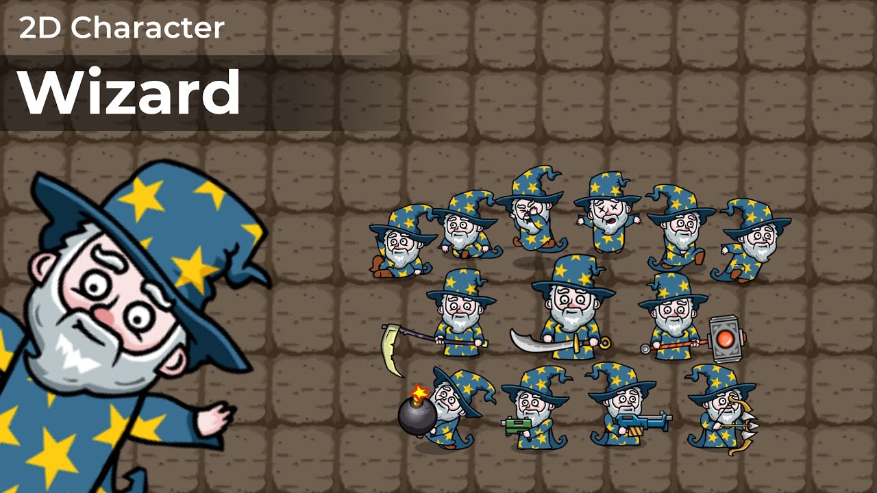 2D Character - Wizard (Sprite Package Demo) - YouTube