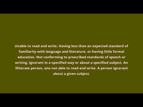 what is the meaning of illiterate - YouTube