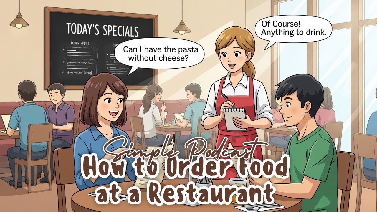 How to Order Food at a Restaurant I Learn English Listening For ...