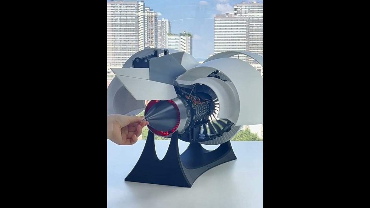 3D列印 航空飛機引擎 A380/TR900 模擬可動模型 機械 教學 高階大型模型 - YouTube