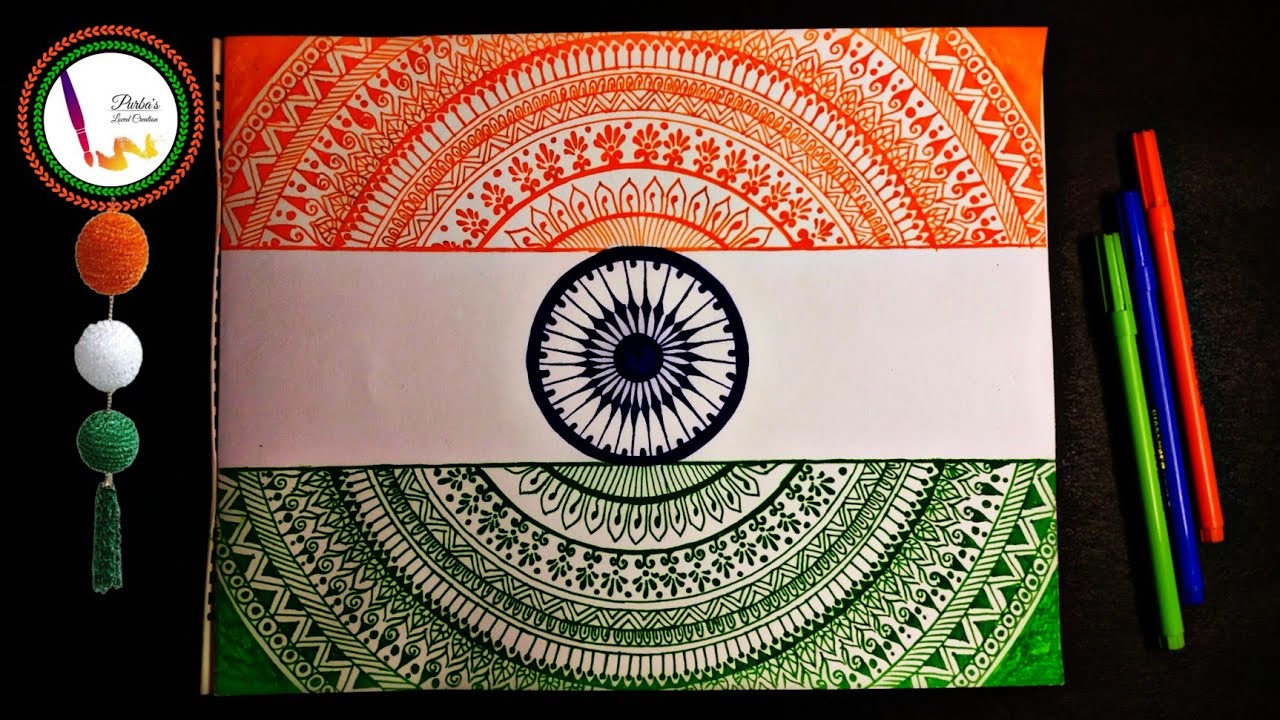 Mandala Art in Indian Flag || 15 August Independence day special ...