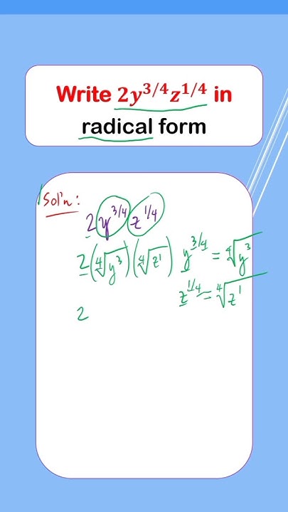 Writing Expression in Radical Form #algebra #practicemakesperfect # ...