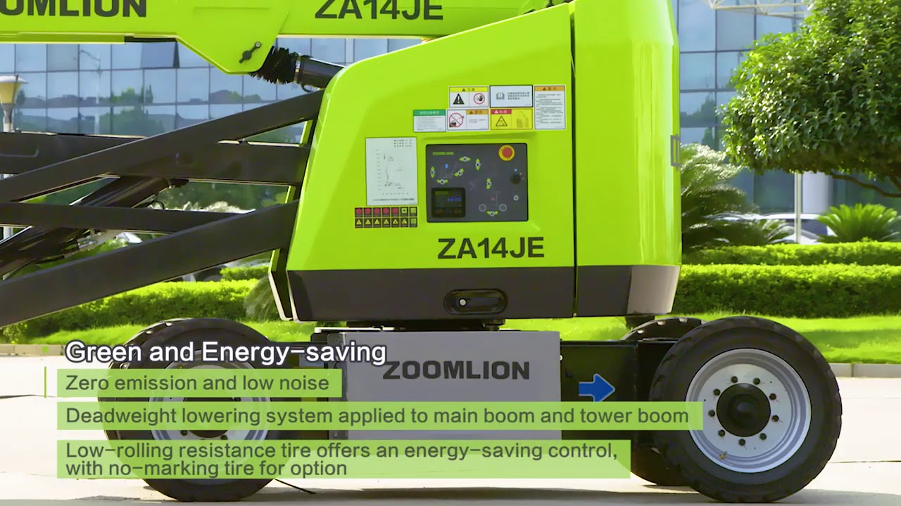 Zoomlion ZA14JE（ZA46JE） Electric Articulating Boom Lift - YouTube