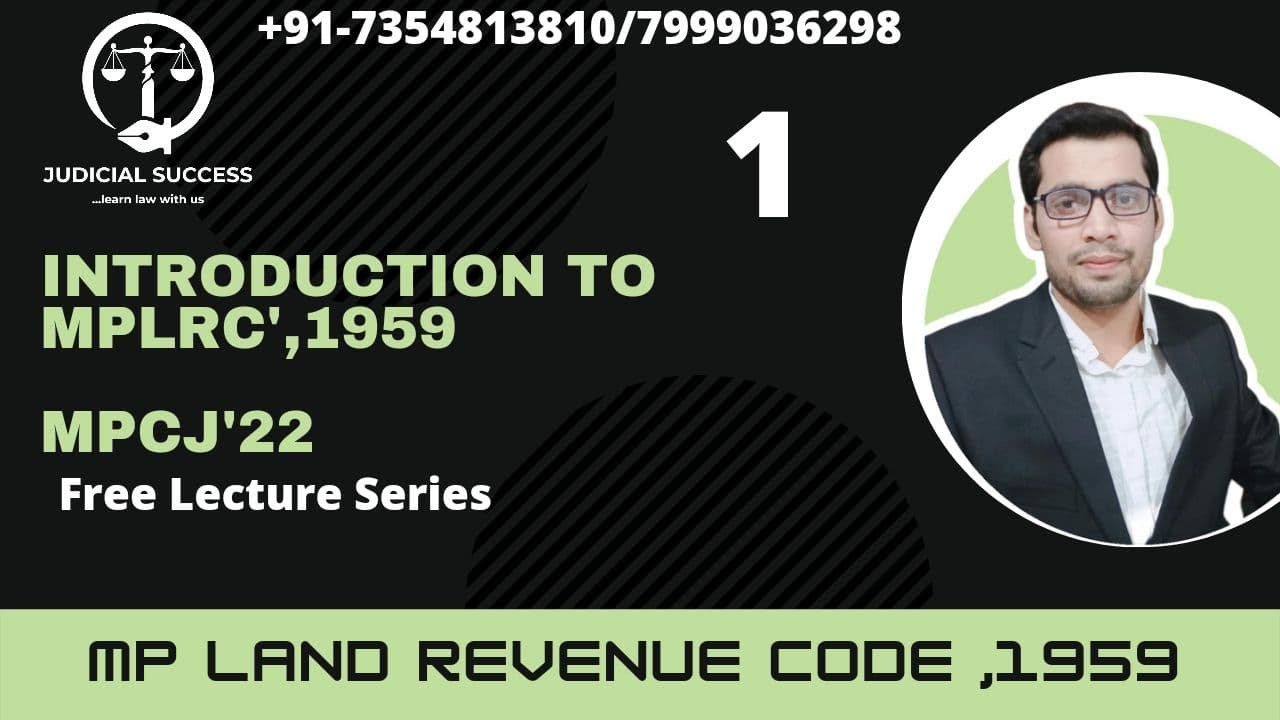 MP LAND REVENUE CODE , 1959 | INTRODUCTION | MPCJ'22| JUDICIAL SUCCESS ...