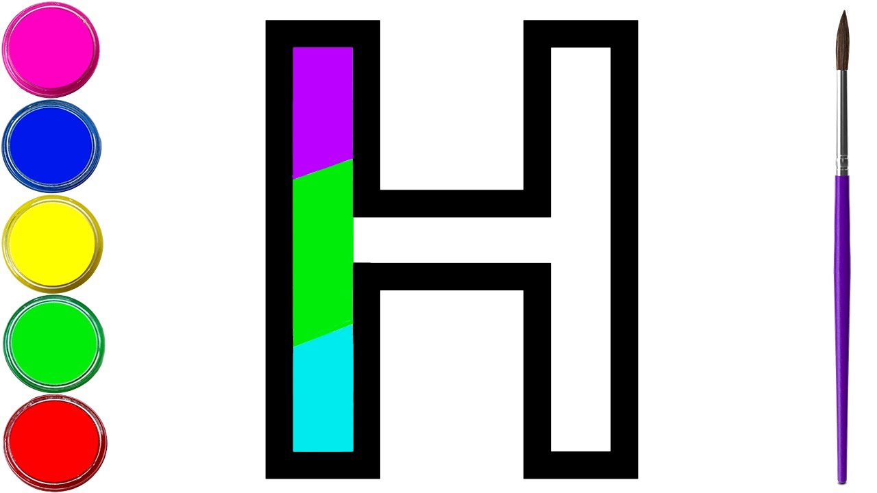 How to draw Letter H | Learn Alphabet | Drawing & Coloring for Kids and ...