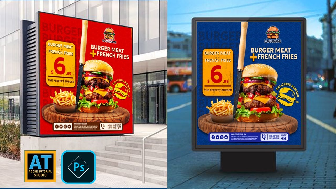 Photoshop 2024 Tutorial: Graphic Design Advertising – Modern Burger ...
