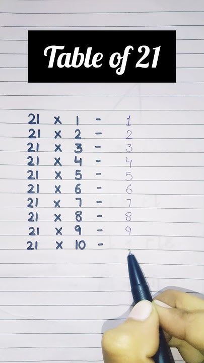 Multiplication table 21 trick || Table 21 || #shorts #ASlibrary - YouTube