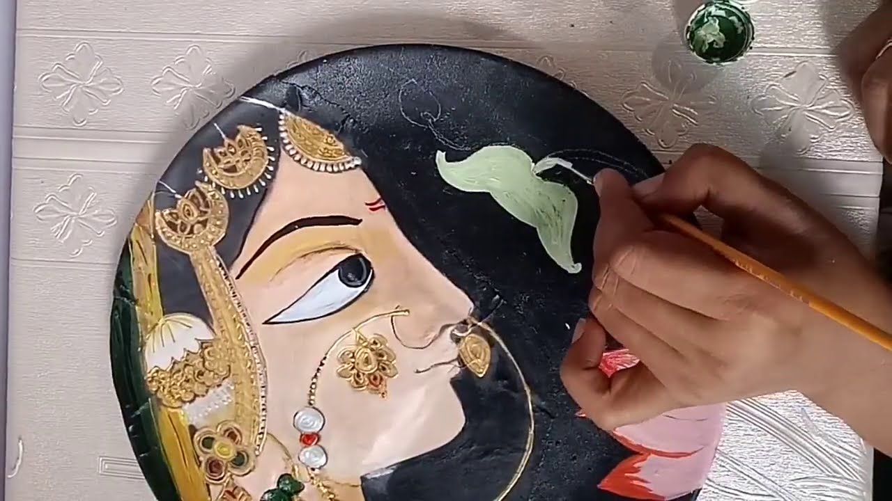 plate art / mix media art /plate decor /plate painting - YouTube