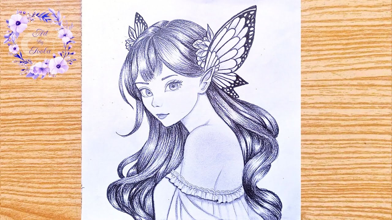 Easy Way To Draw A Beautiful Girl (Angel) || Pencil drawing ...