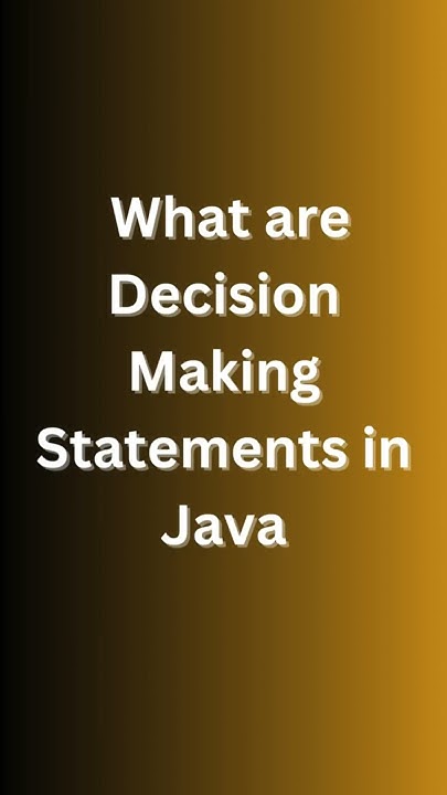Decision-Making Statements in 60 Seconds! #java #viral #shorts #interview #interviewtips #coding ...